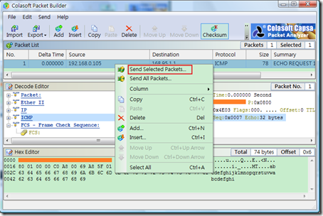 Ed32: 【Colasoft Packet Builder】封包產生器